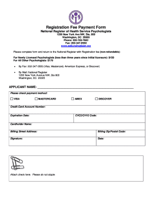 Fillable Online Registration Fee Payment Form - National Register of ...