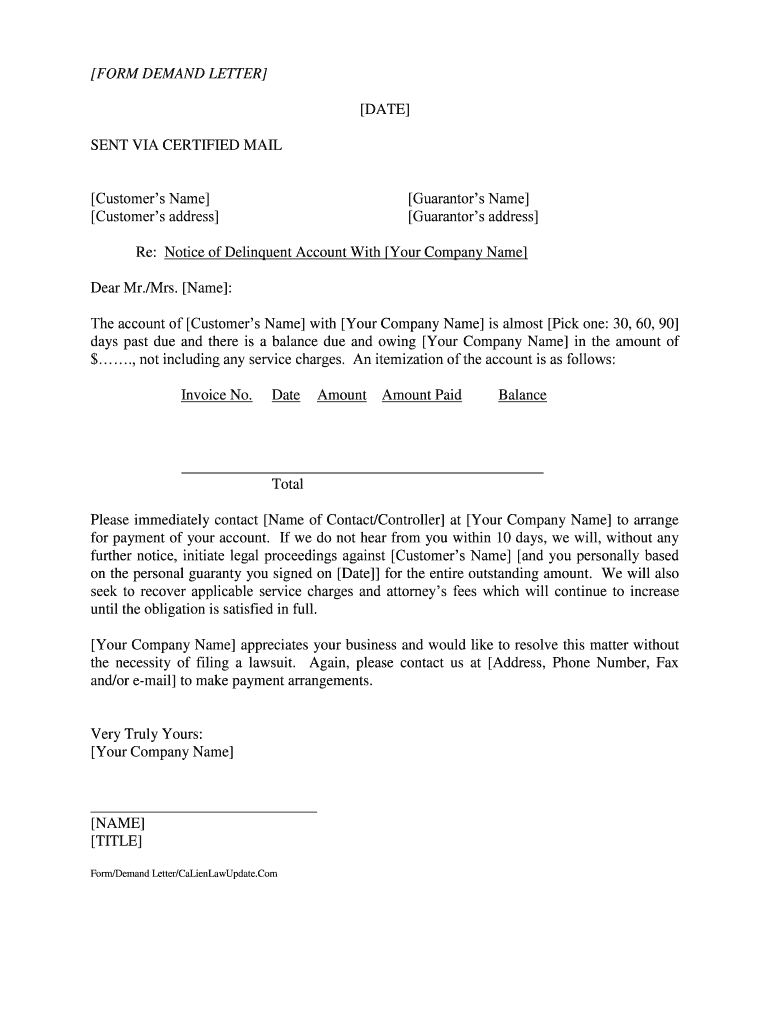 Fillable Online FORM DEMAND LETTER BAD CHECK Fax Email Print - pdfFiller