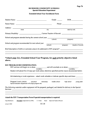 Fillable Online rcsweb03 rcs k12 in Attach page 2s Extended School Year ...