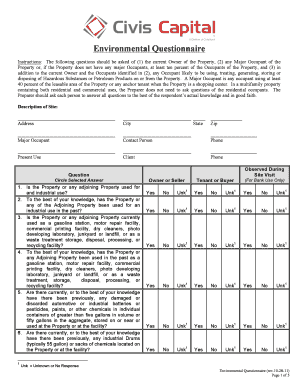 Fillable Online Environmental Questionnairedoc Fax Email Print - pdfFiller