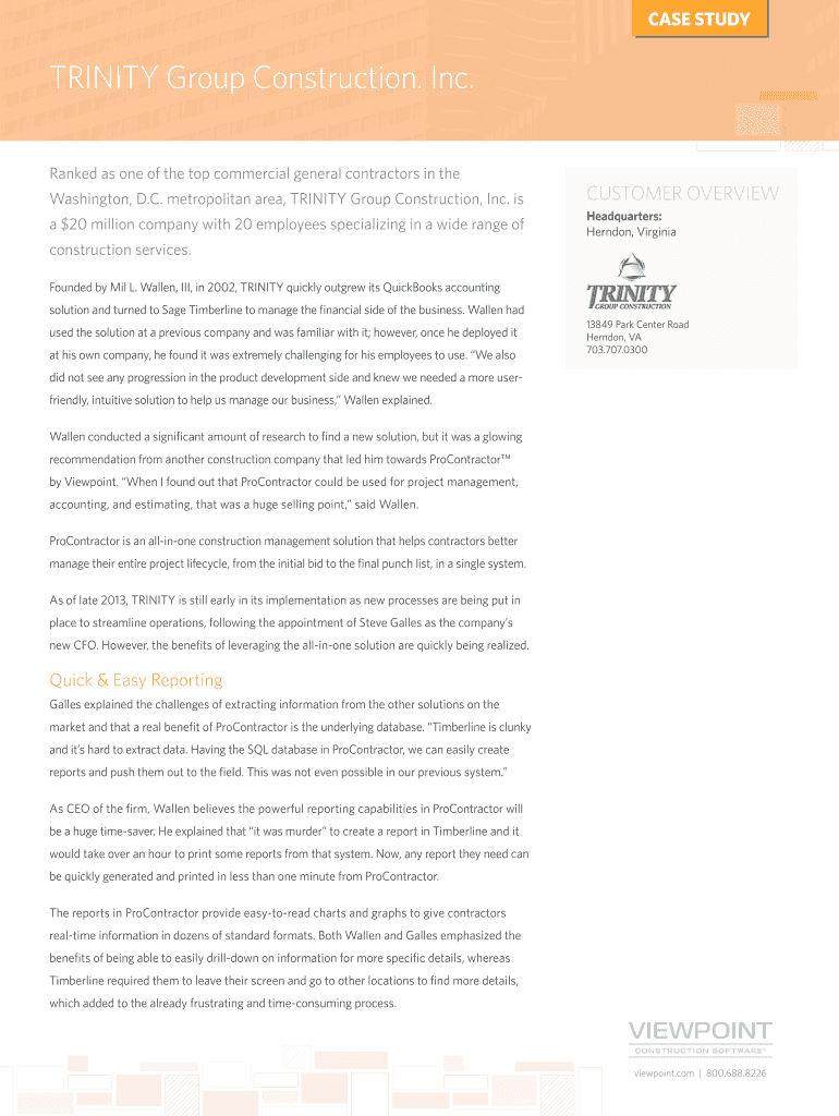 Fillable Online TRINITY Group Construction Fax Email Print - pdfFiller