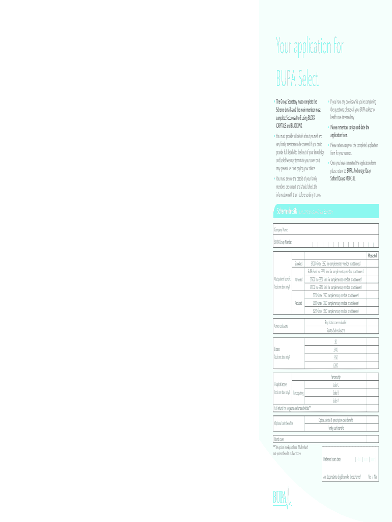 Fillable Online BUPA Data Protection Notice Fax Email Print - pdfFiller