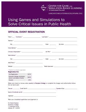 Fillable Online Game Center Symposium Registration Form Fax Email Print ...