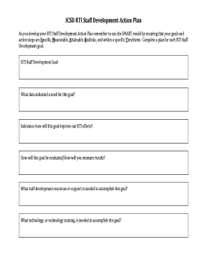 Fillable Online ICSD RTI Staff Development Action Plan Fax Email Print ...