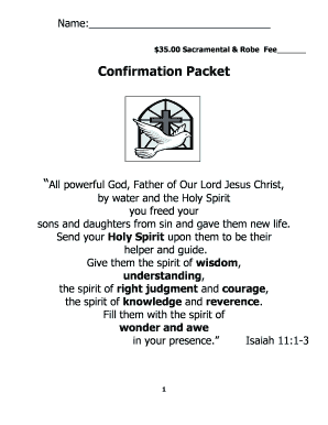 Fillable Online stdenischurch Confirmation Packet - The Church of Saint ...