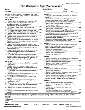 Fillable Online Side 1 of 2-Sided Document The Menopause Type Fax Email ...