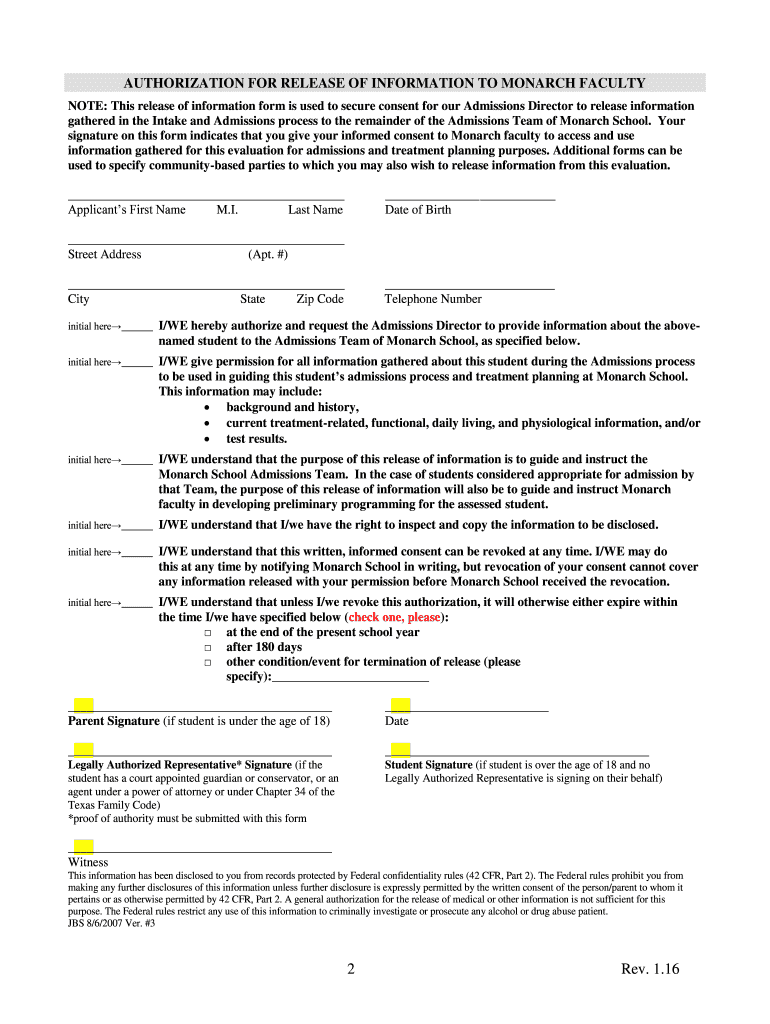 Fillable Online 2016-2017 Application - Monarch School Fax Email Print ...