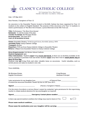 Fillable Online clancy nsw edu Shoe Horn Excursion Note doc Fax Email ...