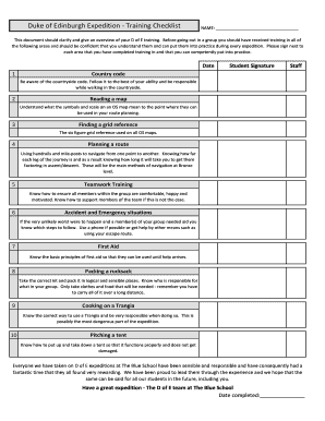 Fillable Online theblueschoolwells co Duke of Edinburgh Expedition ...