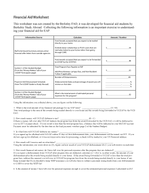 Fillable Online studyabroad berkeley Financial Aid Worksheet - Berkeley ...