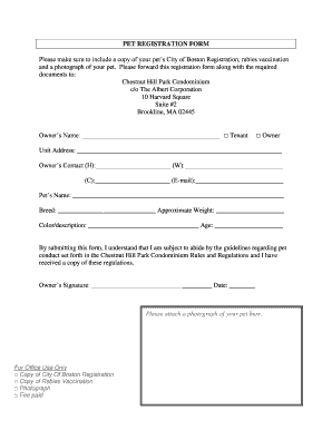 Fillable Online PET REGISTRATION FORM - Hometasticcom Fax Email Print ...