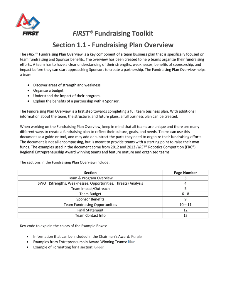 Fillable Online formation frc robotiquefirstquebec FIRST Fundraising ...