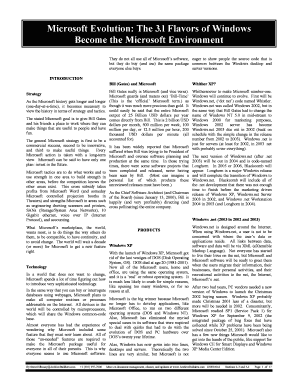 Fillable Online Microsoft Evolution The 31 Flavors of Windows Become ...