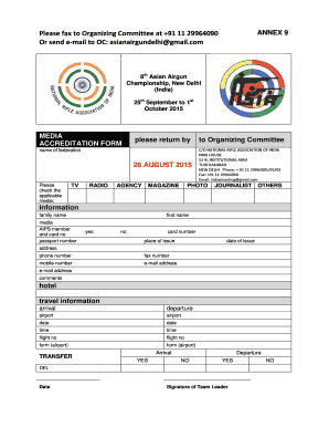 Fillable Online Annexure 9 - Media Accreditation Form Fax Email Print ...