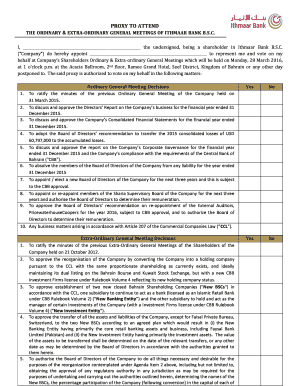 Fillable Online TO ATTEND THE ORDINARY EXTRA ORDINARY GENERAL MEETINGS OF Fax Email Print ...