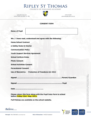 Fillable Online CONSENT FORM We I have read understood and agree with ...