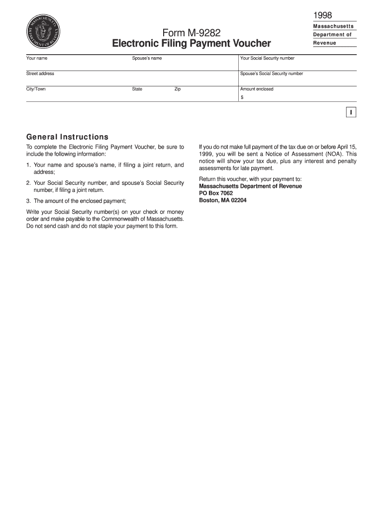 Fillable Online 8 26 232 BFormb M-9282 Electronic Filing bPayment ...