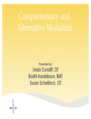 Fillable Online Complementary and Alternative Modalities - Pain BC Fax ...