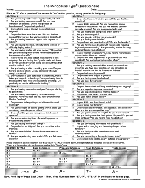 Fillable Online The Menopause Type Questionnaire Fax Email Print ...