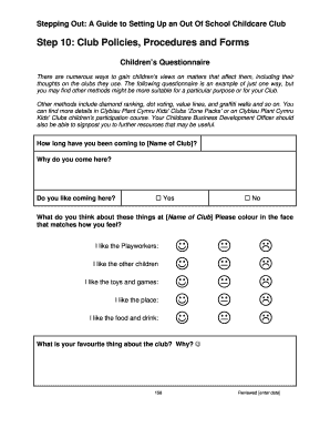 Fillable Online clybiauplantcymru Childrens Questionnaire ...