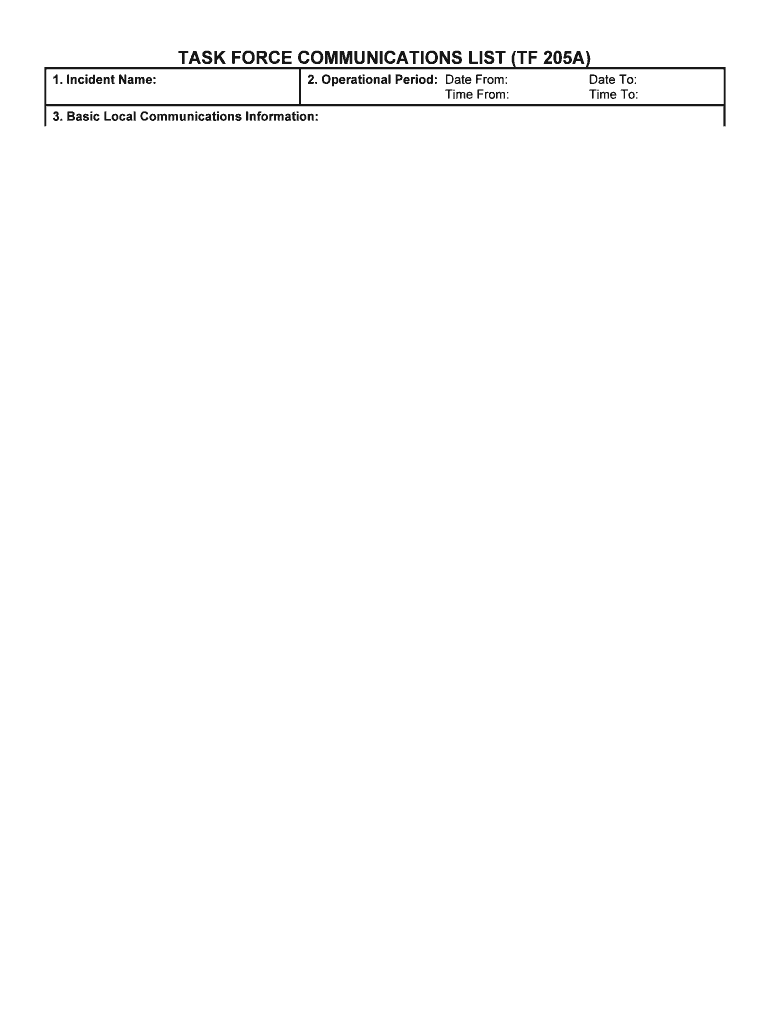 Fillable Online midwestsearchandrescue TASK FORCE COMMUNICATIONS LIST ...