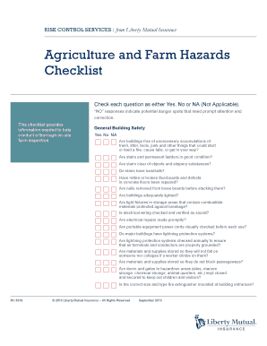 Fillable Online Farm Hazard Checklist - Saunders Insurance Agency Fax ...