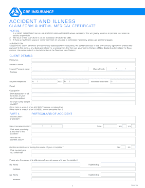 Fillable Online ACCIDENT AND ILLNESS - QBE Insurance Fax Email Print ...