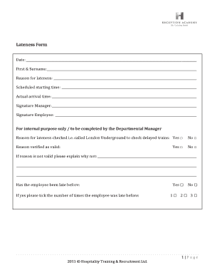 Fillable Online Lateness Form - breceptionacademybbcomb Fax Email Print ...