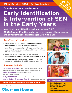 Fillable Online Early Identification & Intervention of SEN in the Early ...