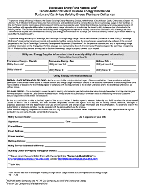 Fillable Online Tenant Authorization to Release Energy Information Fax ...