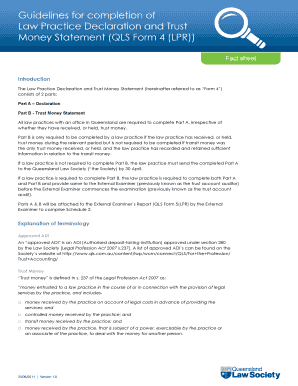 Fillable Online qls com Guidelines for completion of Law Practice ...