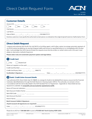 Fillable Online Direct Debit Request Form - bacnpacificbbcombau Fax Email Print - pdfFiller
