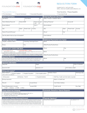 Fillable Online ONE-F-006-20150109 Requisition - FoundationOne Fax ...