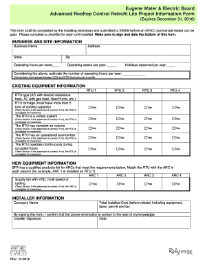 Fillable Online eweb Advanced Rooftop Control Retrofit Lite Project ...