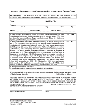 Fillable Online bcps RULE1600 - AFFIDAVIT DISCLOSURE AND CONSENT FOR ...