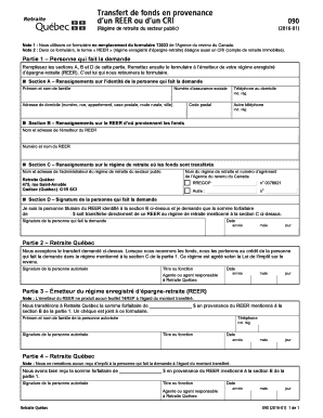 Remplissable En Ligne carra gouv qc Transfert de fonds en provenance dun REER ou dun CRI ...
