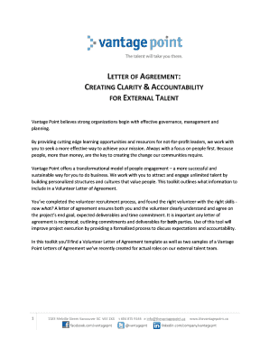 Fillable Online thevantagepoint Letter of Agreement - The Vantage Point ...