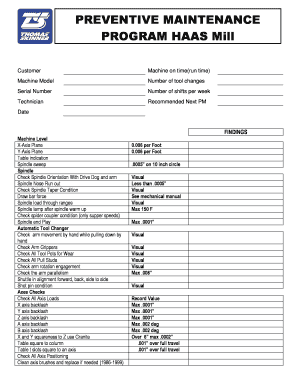 Fillable Online PROGRAM HAAS Mill Fax Email Print - pdfFiller