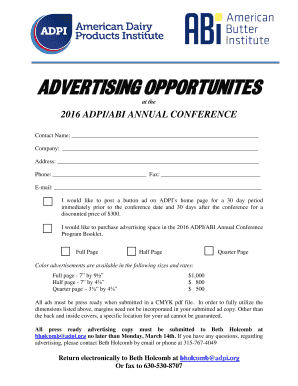 Fillable Online adpi To submit your advertising application form today ...