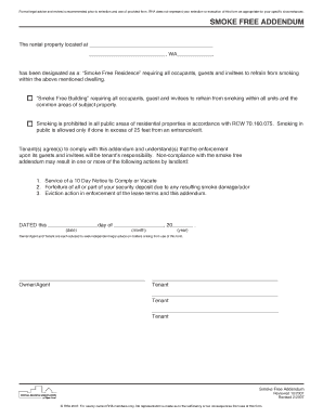 Fillable Online Smoke free addendum - Stoneridge Home Page Fax Email ...