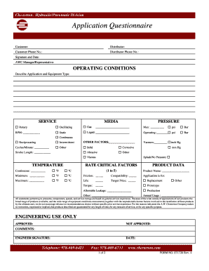 Fillable Online Application Questionnaire - sealingcom Fax Email Print ...