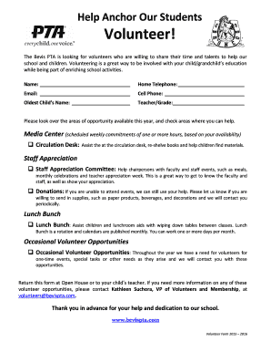 Fillable Online Volunteer (paper form) Fax Email Print - pdfFiller