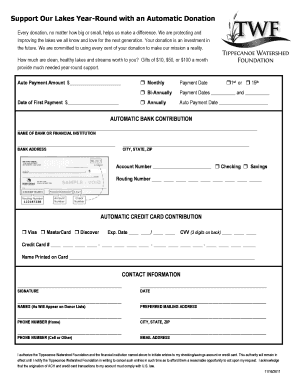 Fillable Online tippecanoewatershed TWF Auto Donate Form 2doc ...