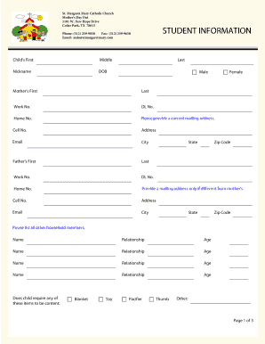 Fillable Online Student Enrollment Form. Adobe Designer Template Fax ...