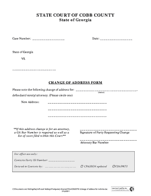 Fillable Online STATE COURT OF COBB COUNTY State of Georgia - Justia ...