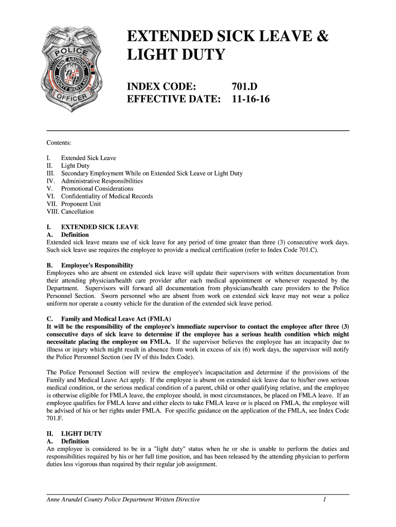 Fillable Online EXTENDED SICK LEAVE & Fax Email Print - pdfFiller