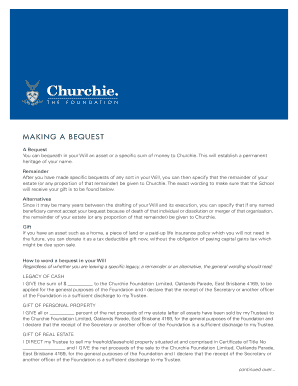 Fillable Online Making a bequest - Anglican Church Grammar School Fax ...