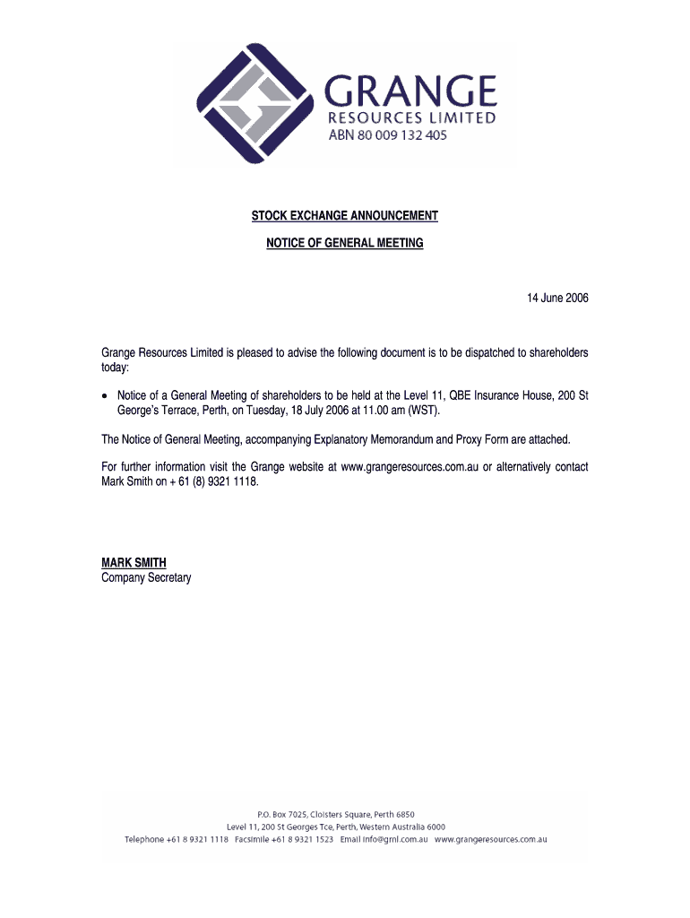 Fillable Online 2290 - Notice of EGM Fax Email Print - pdfFiller