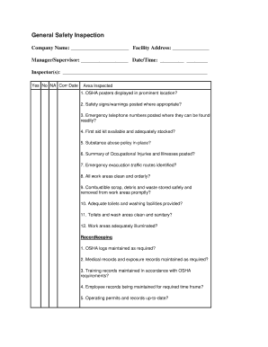 Fillable Online General Safety Inspection Fax Email Print - pdfFiller