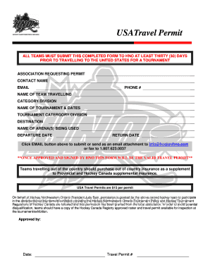 Fillable Online USA Travel bPermitb Request - RAMP Interactive Fax ...